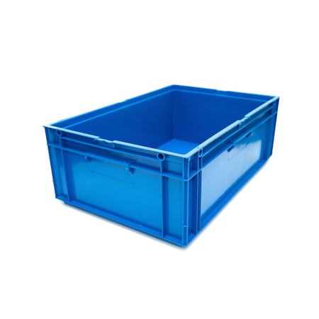 Lar Plastics Storage Tote, 15-1/2 in L x 23-2/5 in W x 8-2/5 in H, Blue ...