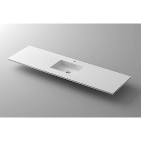 Laviva VIVA Stone 72" Single Sink Matte White, Solid Surface Countertop ...
