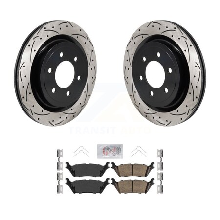 Transit Auto Rear Coated Drilled Slotted Disc Brake Rotor And Ceramic ...