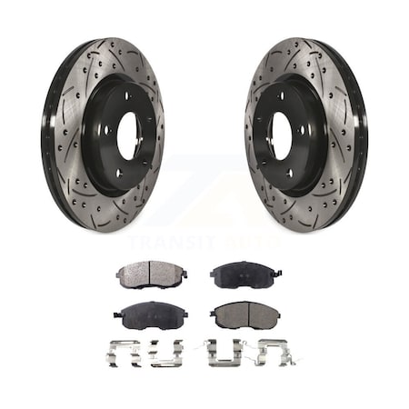 Transit Auto Front Coated Drilled Slotted Disc Brake Rotor & Semi ...