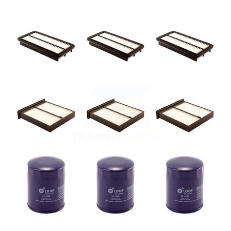 Pur 3x Air + 3x Cabin + 3x Engine Oil Filter 9 Total Kit For Suzuki SX4 ...