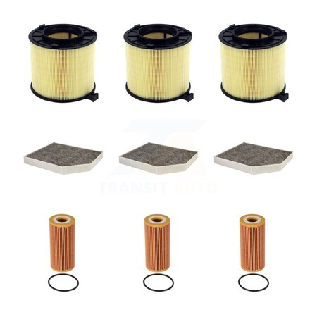 Pur 3x Air + 3x Cabin + 3x Engine Cartridge Oil Filter 9 Total Kit For ...