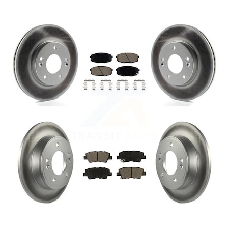 Transit Auto Front Rear Coated Brake Rotors Ceramic Pad Kit For Kia ...