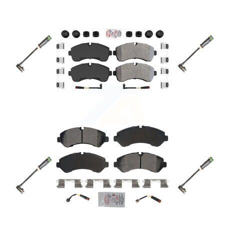 Ameribrakes Front Rear Ceramic Disc Brake Pads & Extra Wear Sensor Kit ...