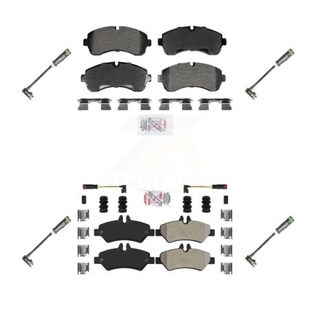 Ameribrakes Front Rear Ceramic Disc Brake Pads & Extra Wear Sensor Kit ...