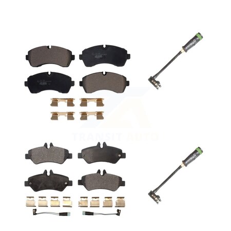 Tec Front Rear Ceramic Disc Brake Pads & Extra Wear Sensor Kit For ...
