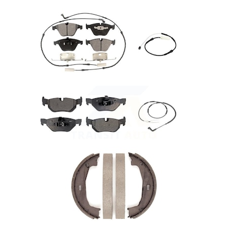 Tec Front Rear Ceramic Disc Brake Pads And Extra Wear Sensors Kit 5Pc ...