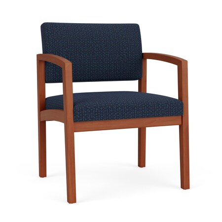 Lesro Lenox Wood Wide Guest Chair Wood Frame, Cherry, RF Blueberry ...