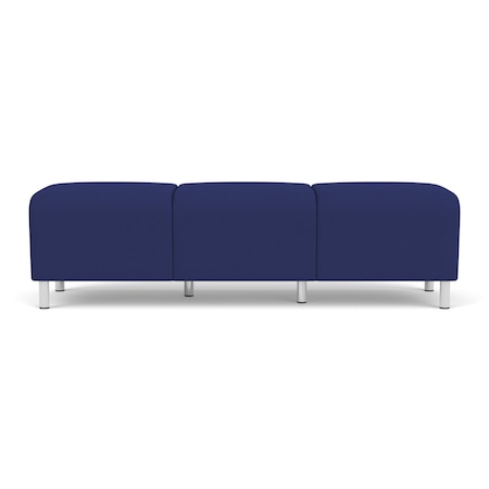 Lesro Siena Lounge Reception 3 Seat Bench, Brushed Steel, OH Cobalt ...