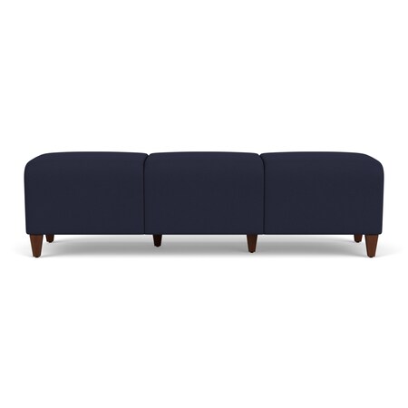 Lesro Siena Lounge Reception 3 Seat Bench, Walnut, OH Navy Upholstery ...