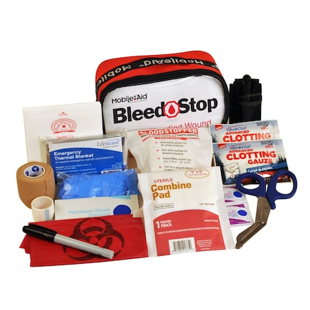 Mobileaid BleedStop Single 200 Bleeding Wound Trauma First Aid Kit ...