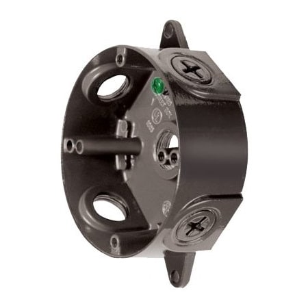 Rab Lighting 4" Dia Round Weatherproof 5-Hole Junction Box, 1/2" Side ...