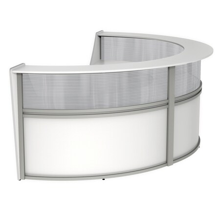 Linea Italia Reception Desk 71 in D X 46 in H, Clear, White ...