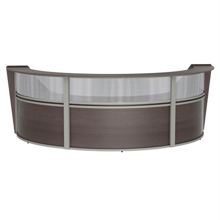 Linea Italia Reception Desk 71 in D X 46 in H, Clear, Mocha ...