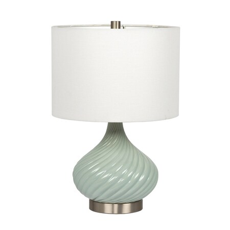 Litex Industries 20.25" Table Lamp , Chalk Blue Ceramic Base and White ...