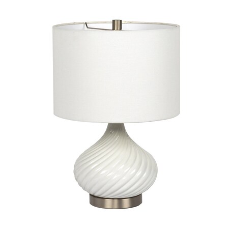 Litex Industries 20.25" Table Lamp , White Ceramic Base and White Shade ...