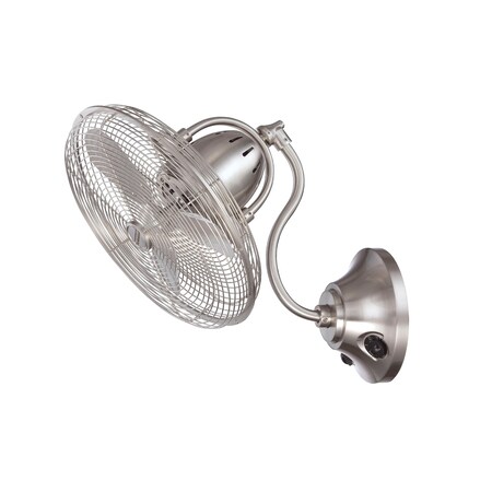 Litex Industries 18" Brushed Nickel Finish 3-Speed Wall Fan Includes ...