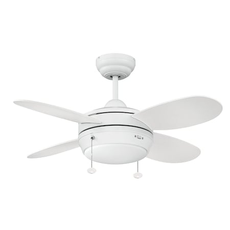 Litex Industries 36" Matte White Finish Ceiling Fan Includes Blades and ...
