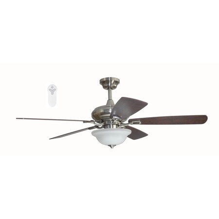 Litex Industries Quick Connect - 52" Nickel Finish Ceiling Fan Includes ...