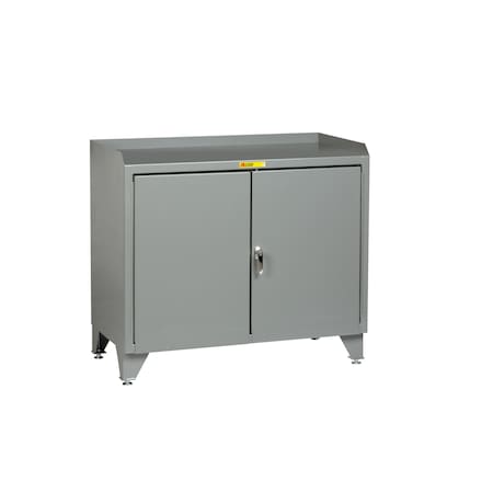 Little Giant Counter Height Bench Cabinet, 36"W, Solid Doors, Steel Top ...