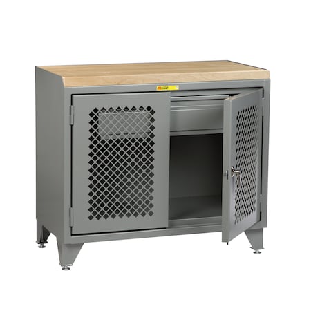 Little Giant Bench Cabinet, 24" X 48", Perforated Doors, Butcher Block ...
