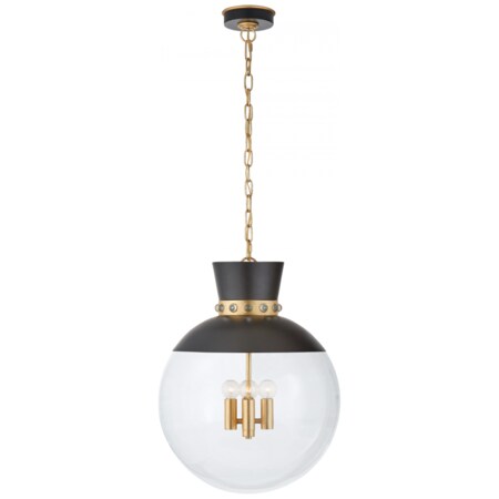 Visual Comfort Lucia Large Pendant in Matte Black and Gild with JN ...