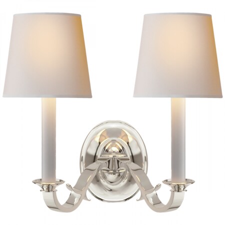 Visual Comfort Channing Double Sconce in Polished Silver with N TOB ...