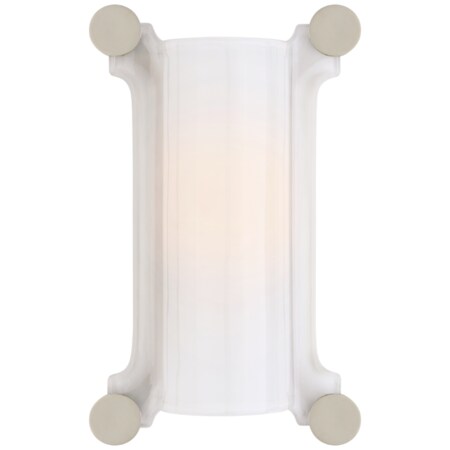 Visual Comfort Chirac Small Sconce in Polished Nickel with Whit TOB ...