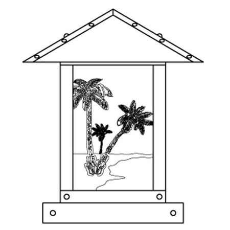 Arroyo Craftsman 9" timber ridge column mount with palm tree filigree ...