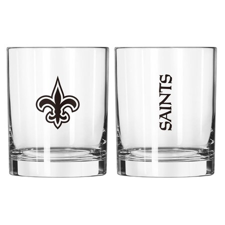 Logo Brands New Orleans Saints 14oz Gameday Rocks Glass 620-G14R-1 | Zoro