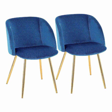 Lumisource Fran Chair in Gold Metal and Blue Velvet, PK 2 CH-FRAN AU ...