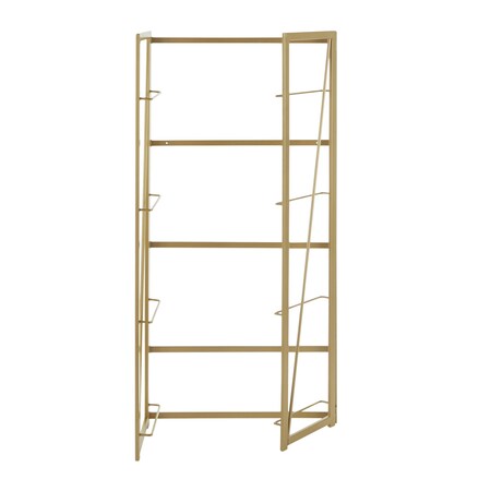 Lumisource Folia Bookcase in Gold Metal and White Wood OBC-FOLIA AUW | Zoro