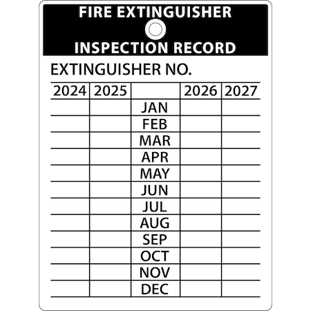 Lustre-Cal Fire Extinguisher Tags 20mil Alum 3in x 2.25in 4 Year, 10PK ...