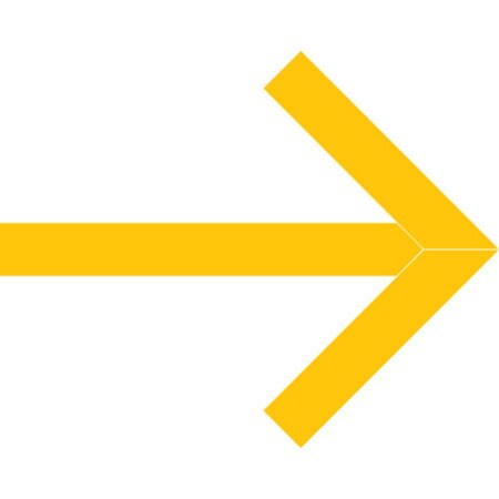 Superior Mark Floor Marking Arrows, 4in, Yellow, 41.5in w x 34in, Vinyl ...