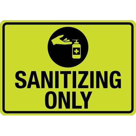 Lyle Sign, Sanitizing Only (W Sym), LCUV-0076ST-RD_14x10 Hivis ...