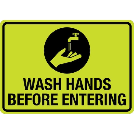 Lyle Sign, Wash Hands Before Entering (W Sym) LCUV-0129ST-RA_10x7 | Zoro