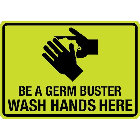 Lyle Wash Your Hands Before Entering, 14 in x 10 in, HiVis Reflective ...