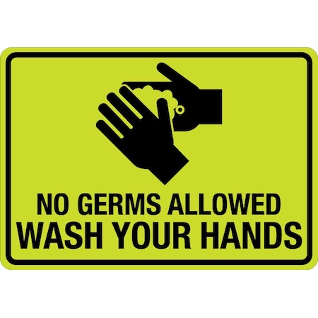 Lyle Sign, No Germs Allowed Wash Your Hands (W Sym), LCUV-0157ST-RA ...