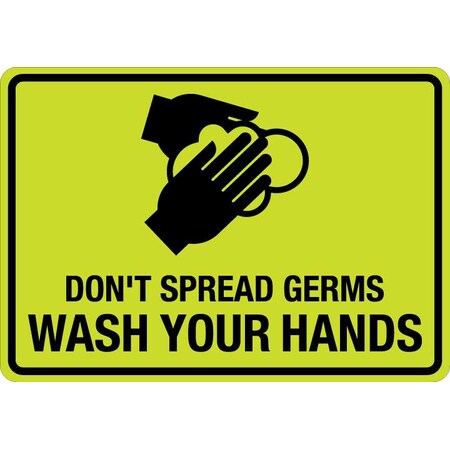 Lyle Sign, Don'T Spread Germs Wash Your Hands (W Sym), LCUV-0168ST-RD ...