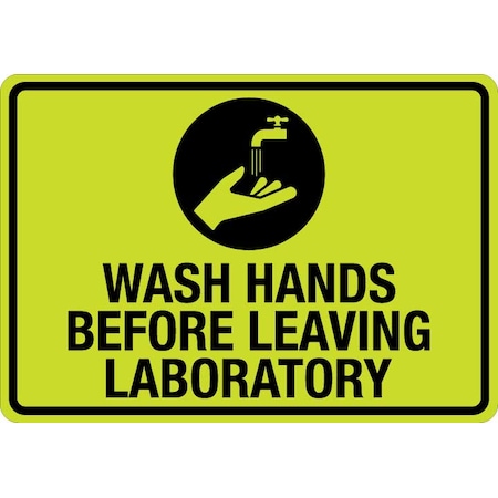 Lyle Sign, Wash Hands Before Leaving Laboratory (W Sym) LCUV-0182ST-RA ...