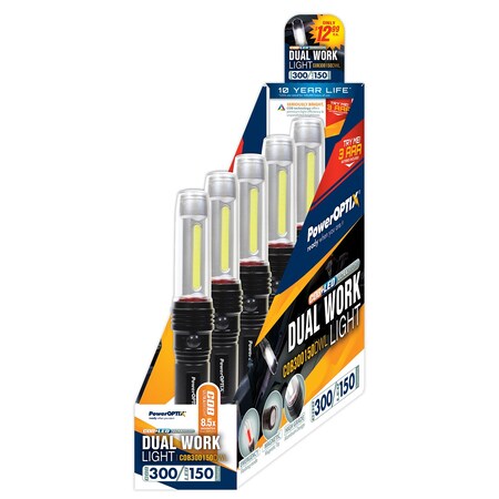 Poweroptix Flashlight Dual Function LED 300/140 Lumens 032-94760 | Zoro