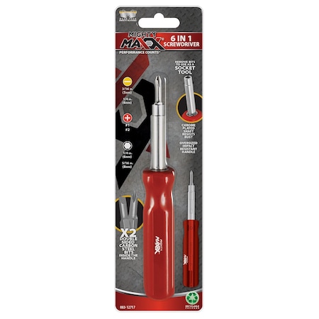Mighty Maxx Screwdriver Magnetic 6in1 083-12717 | Zoro