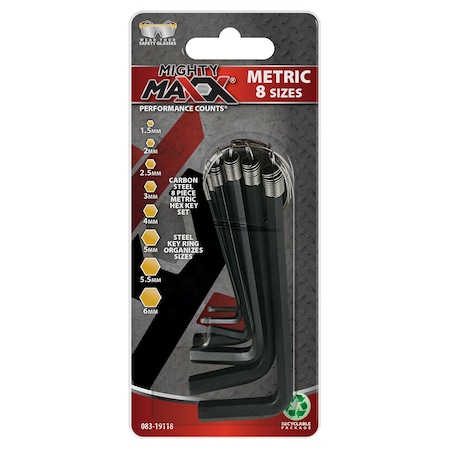 Mighty Maxx Hex Wrench Set 7pc Metric 083-19118 | Zoro