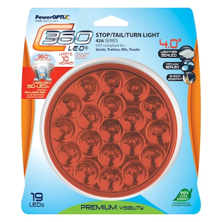 Poweroptix C360 LED 4in S/T/T Light Red 101-004262 | Zoro