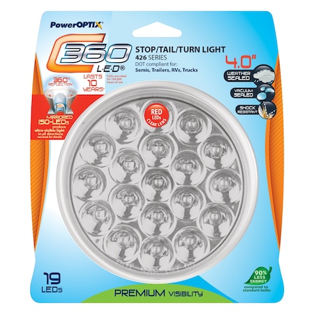 Poweroptix C360 LED 4in S/T/T Light Clear Red 101-004265 | Zoro