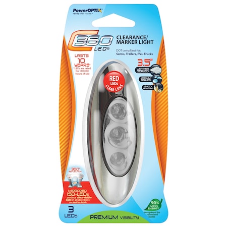 Poweroptix C360LED SmOvalMarkerLghtClrRed 101-005105 | Zoro