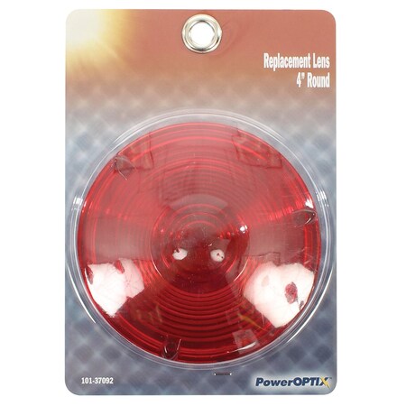 Poweroptix Lens 4in Round w Lip Red 101-37092 | Zoro