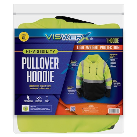 Viswerx Hi-Vis Pullover Hoodie - ANSI CL2 XL 127-22034 | Zoro