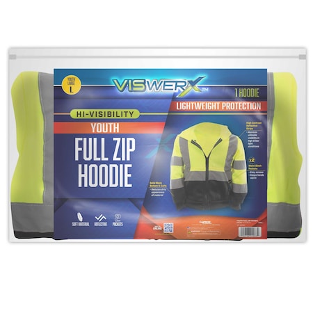 Viswerx Hi-Vis Full Zip Hoodie Childrens LG 127-22083 | Zoro