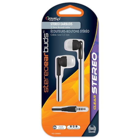 Power Up! Stereo Ear Buds - Black 192-530003 | Zoro